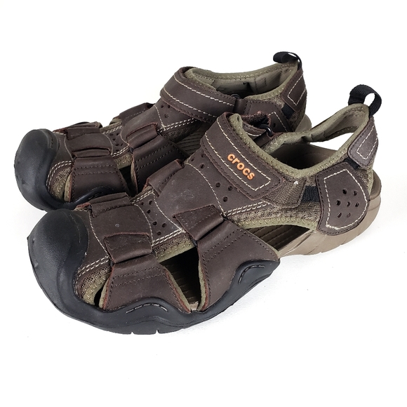 CROCS | Shoes | Crocs Swiftwater Leather Fisherman Sport Sandals | Poshmark